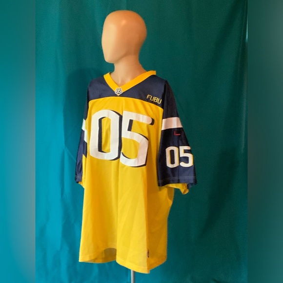 FUBU | Shirts | Vintage Fubu Sport Classic Edition Xxl Jersey 5 Blue Yellow Y2k Hip Hop Euc ...